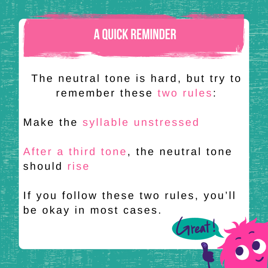 The Chinese Neutral Tone: Is it the same tone as in English?