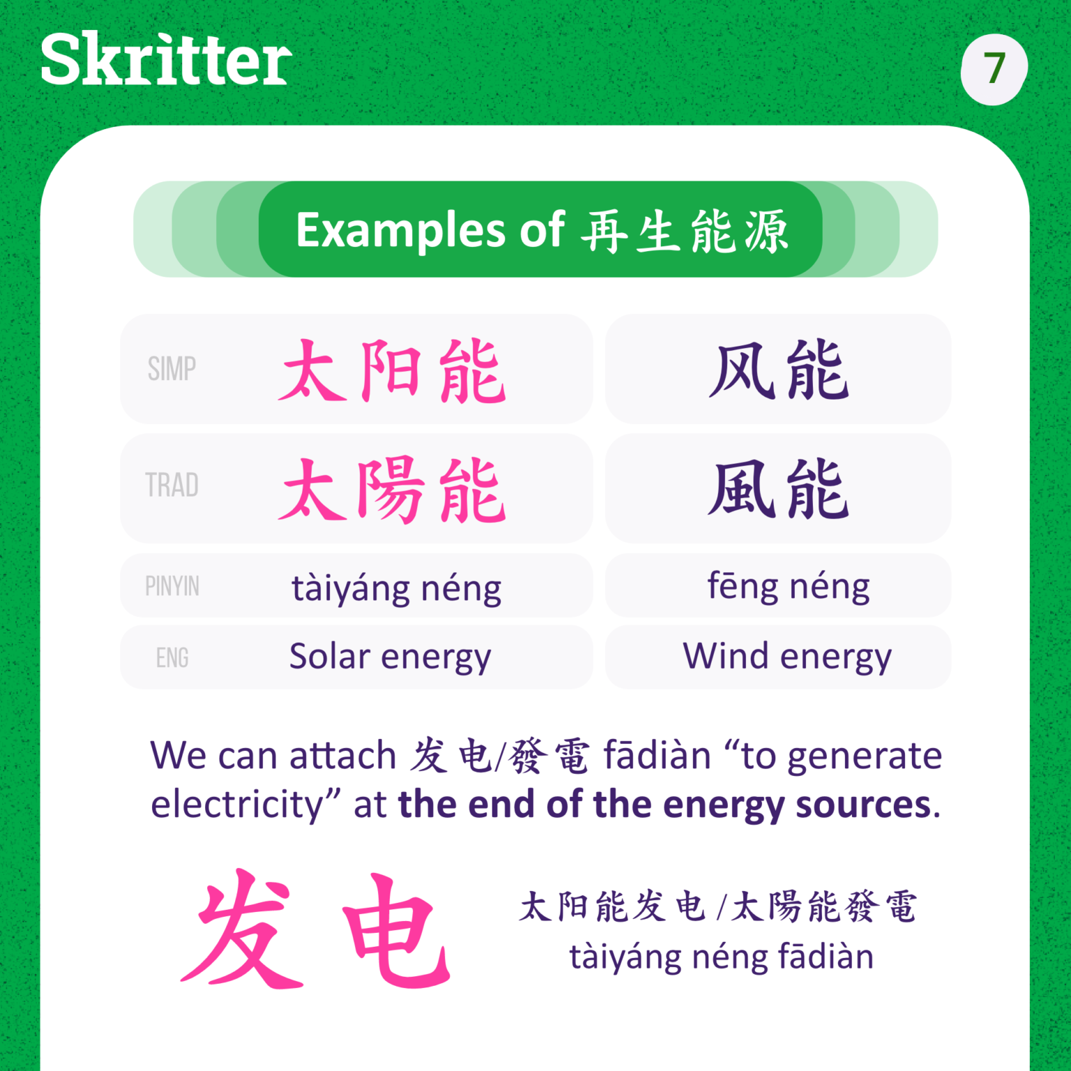 Earth Day Chinese Vocabulary